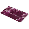 Monogram, Pink Floral Car License Plate | Zazzle