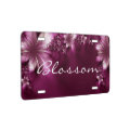 Monogram, Pink Floral Car License Plate | Zazzle