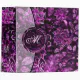 Monogram Pink Vintage Floral Shimmer Binder | Zazzle