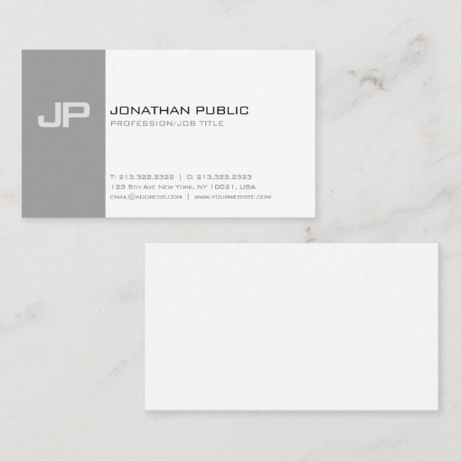 Monogram Plain Simple Modern Sophisticated Business Card | Zazzle