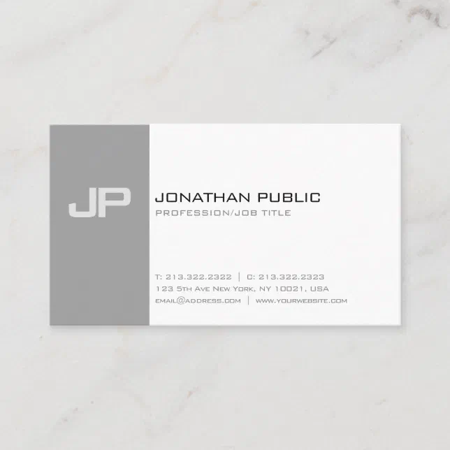 Monogram Plain Simple Modern Sophisticated Business Card | Zazzle