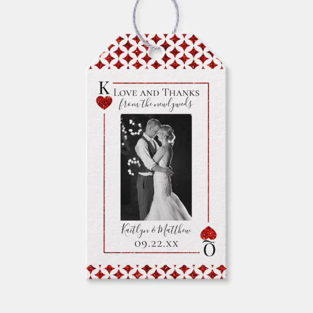 Monogram Playing Card Wedding Collection Gift Tags | Zazzle