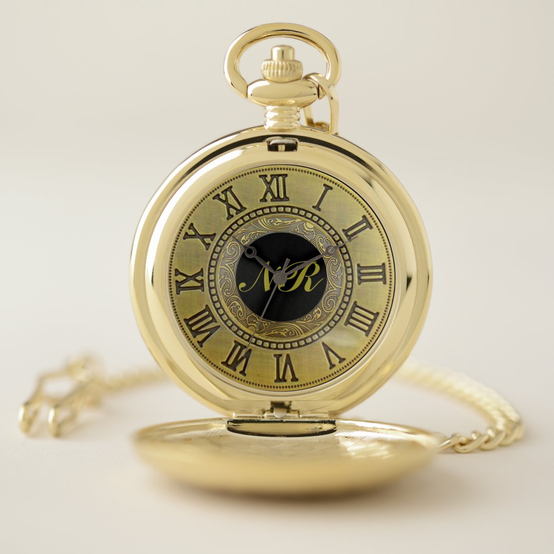 MONOGRAM POCKET WATCH | Zazzle