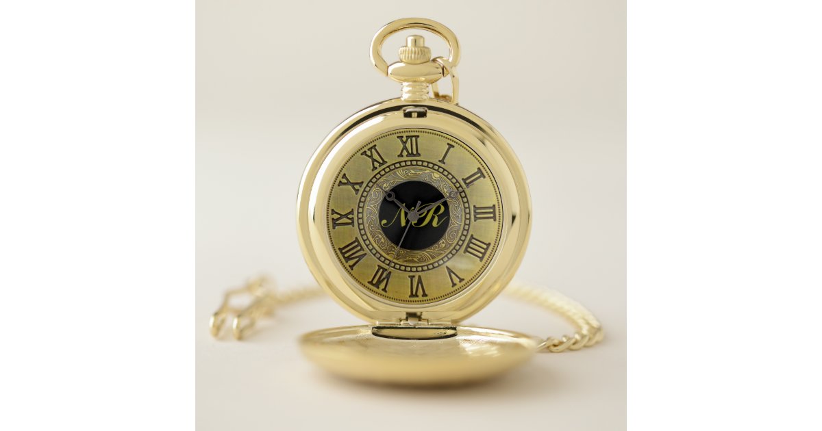 MONOGRAM POCKET WATCH | Zazzle