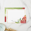 Monogram Pomegranate Foliage Note Thank You Card | Zazzle
