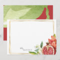 Monogram Pomegranate Foliage Note Thank You Card | Zazzle