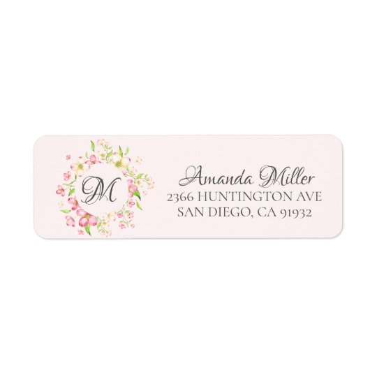 Dainty Pink Floral Return Address Label | Zazzle.com