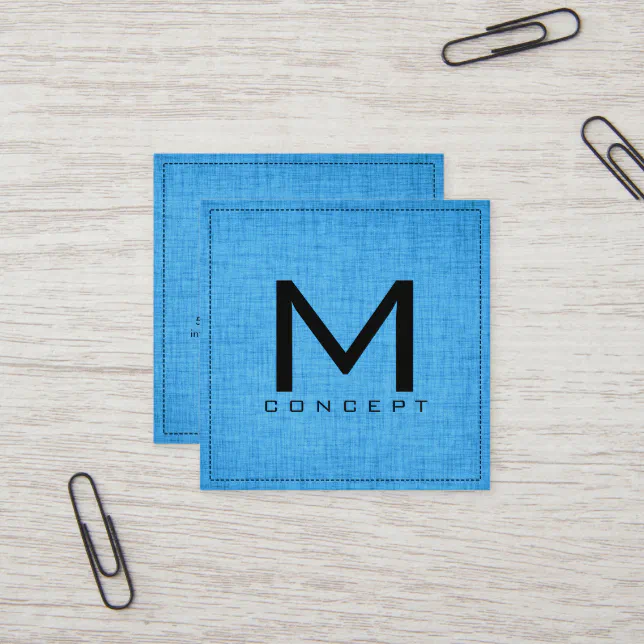 Monogram Professional Elegant Modern Blue Wood Square Business Card ... Monogram Professional Elegant Modern Blue Wood Square Business Card ...