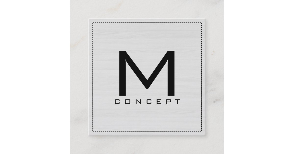 Monogram Professional Elegant Modern White Wood Square Business Card ... Monogram Professional Elegant Modern White Wood Square Business Card ...