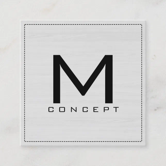 Monogram Professional Elegant Modern White Wood Square Business Card ... Monogram Professional Elegant Modern White Wood Square Business Card ...