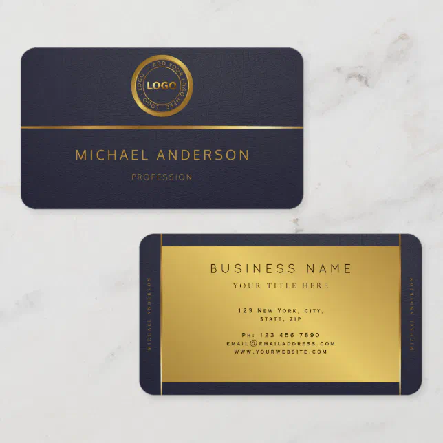 Monogram Professional Luxury Dark Gold Circle Logo Business Card | Zazzle