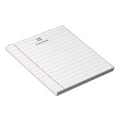 Monogram Professional Plain Minimalist Lined Paper Notepad | Zazzle