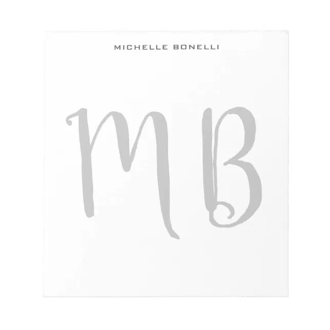 Monogram Professional Plain Simple Minimalist Notepad | Zazzle