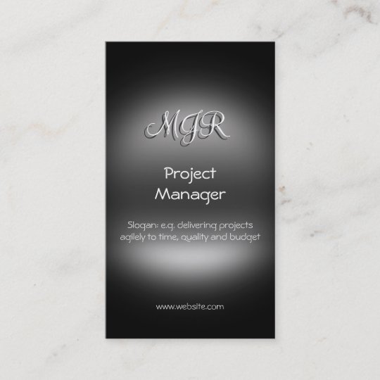 Monogram, Project Manager, metal-look Business Card | Zazzle.com