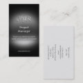 Monogram, Project Manager, metal-look Business Card | Zazzle