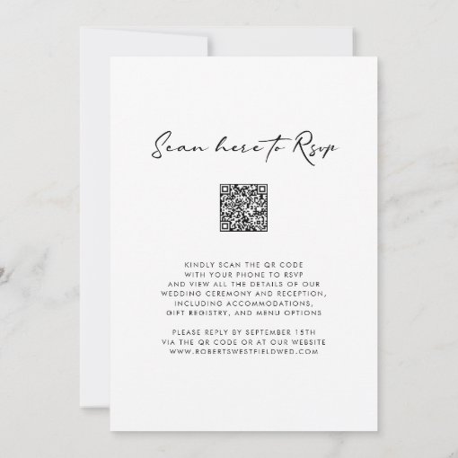 Monogram QR Code RSVP Fall Floral Autumn Wedding Invitation | Zazzle