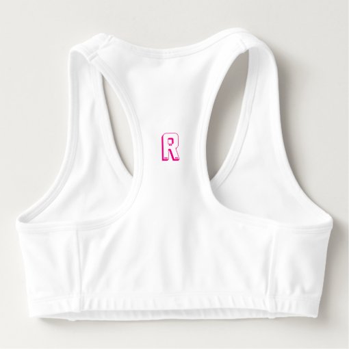 Monogram Rainbow Diagonal Lines Pattern Pop Art Sports Bra | Zazzle