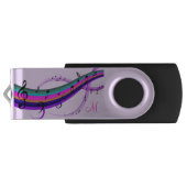Monogram Rainbow Music Notes USB Flash Drive | Zazzle
