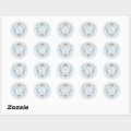Monogram Regency Crest Blue Elegant Classic Round Sticker | Zazzle