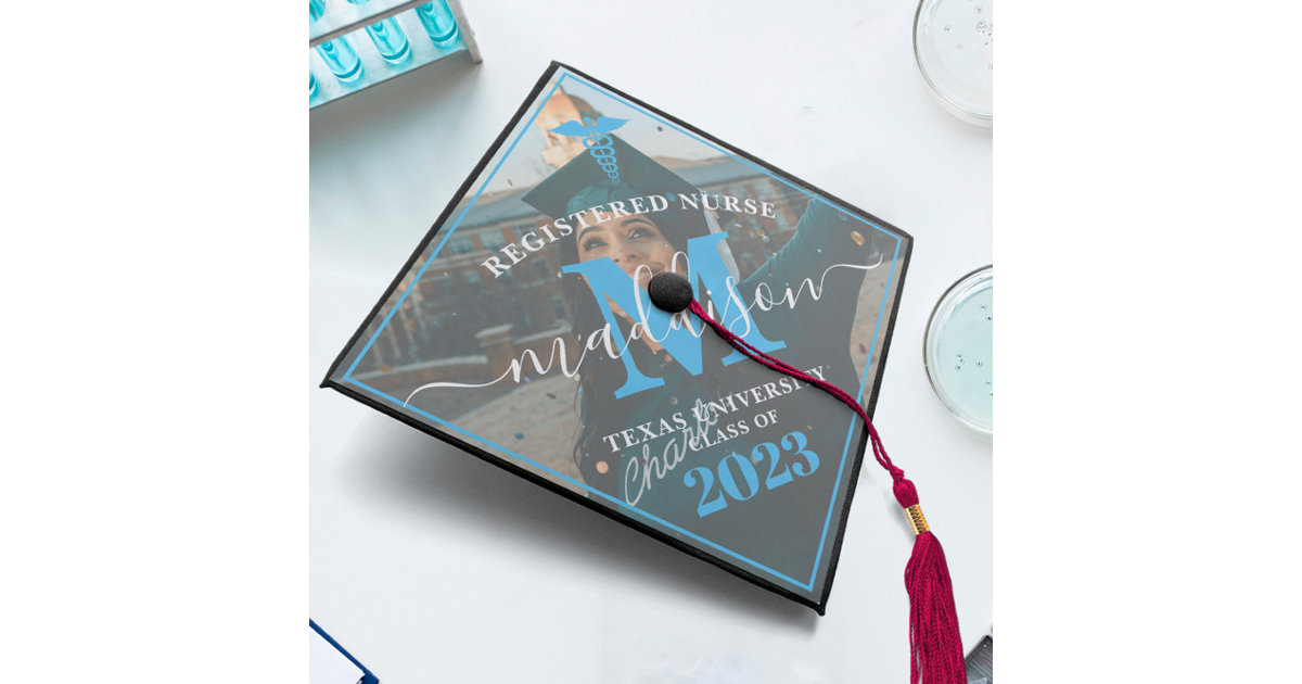 Monogram Registered Nurse RN Medical Graduate Grad Graduation Cap ...