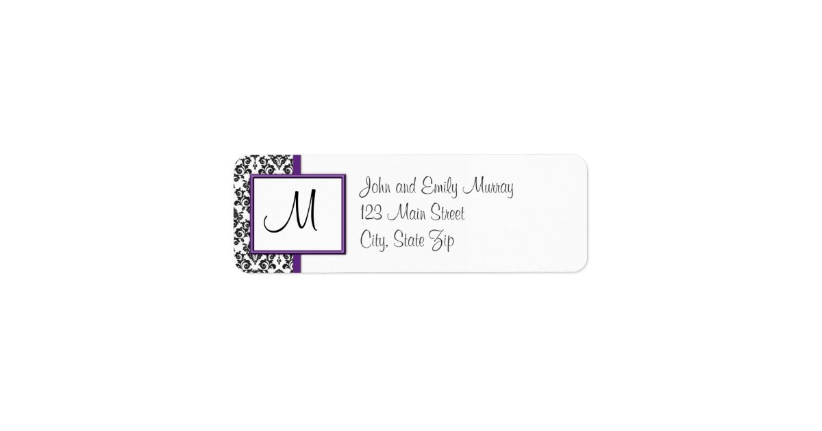 Monogram Return Address Labels | Zazzle