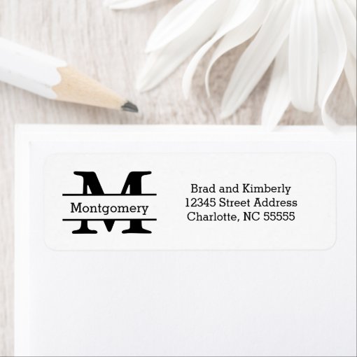 Monogram - Return Address Labels | Zazzle