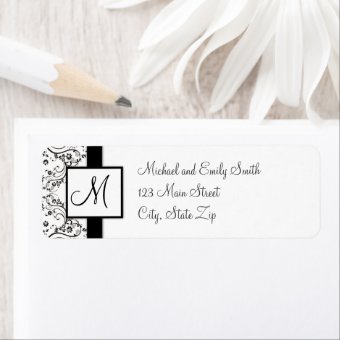 Monogram Return Address Labels | Zazzle