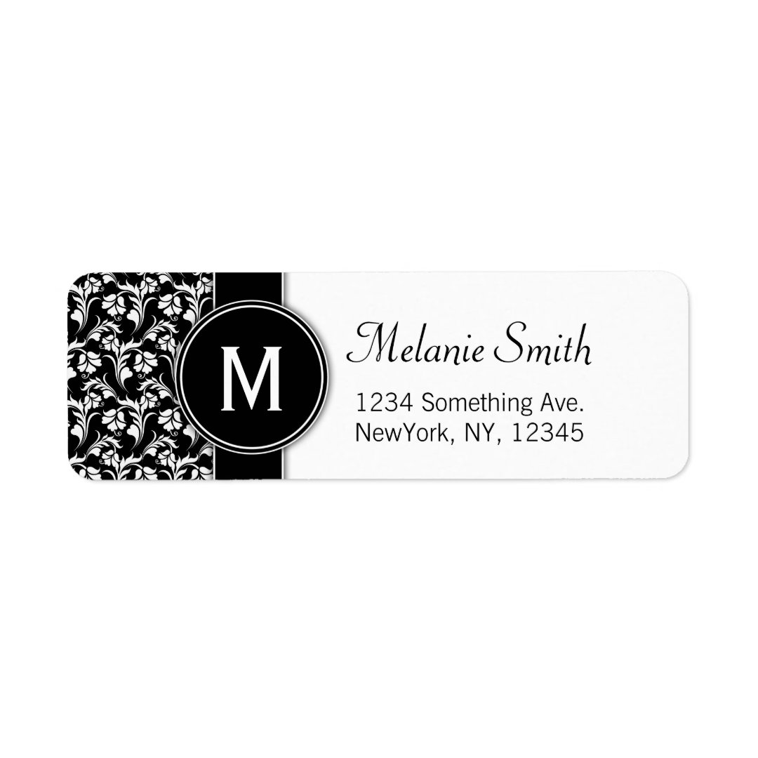 Monogram return address labels custom floral | Zazzle