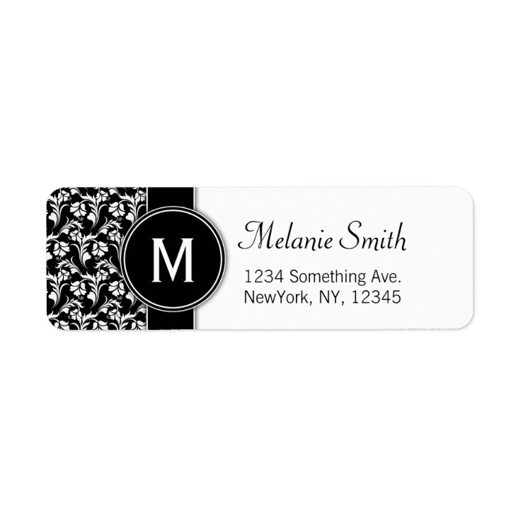 Monogram return address labels custom floral | Zazzle