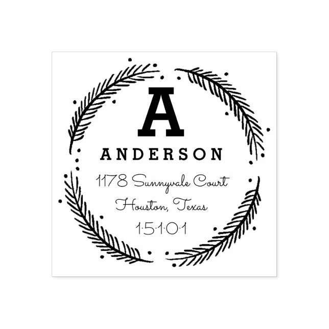 Monogram Return Address Stamp | Zazzle