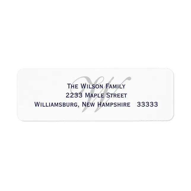 Monogram Return Label | Zazzle