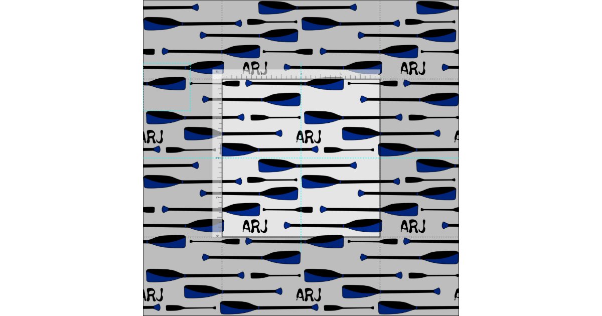 Monogram Rowing Oars Blue Fabric | Zazzle