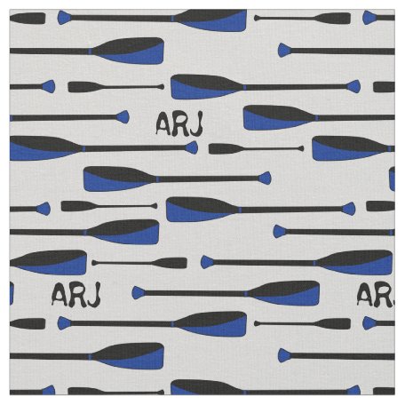 Monogram Rowing Oars Fabric | Zazzle