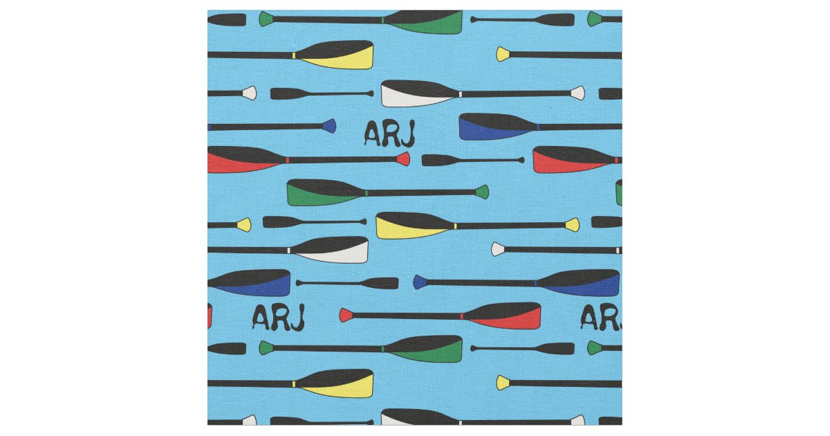 Monogram Rowing Oars Fabric | Zazzle