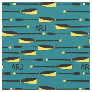 Monogram Rowing Oars Fabric | Zazzle