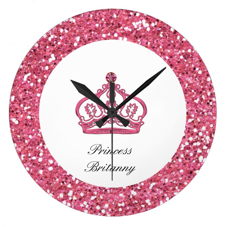 Monogram Royal Princess Jewel Wall Clock | Zazzle
