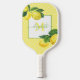 Monogram rustic country lemon watercolor polka dot pickleball paddle ...