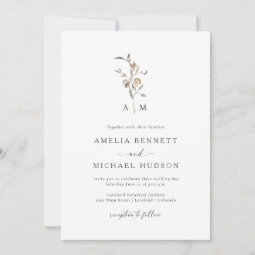 Monogram Rustic Wedding Invitation | Zazzle