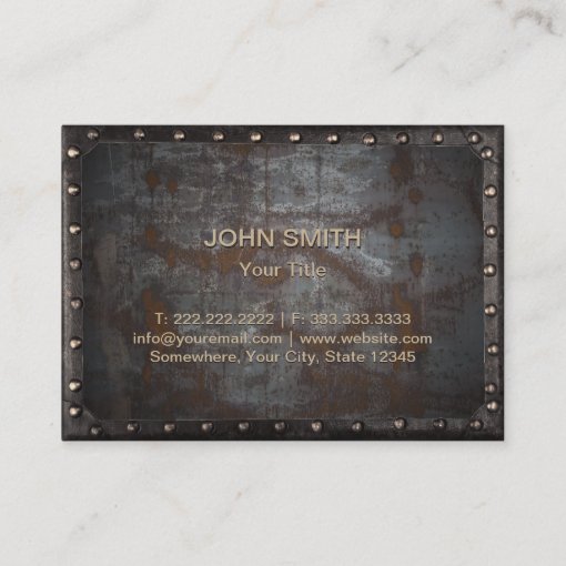 Monogram Rusty Metal Frame Vintage Business Card | Zazzle