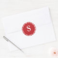 Monogram S Red White Customizable Wedding Monogram Classic Round ...