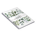 Monogram Sage Green Eucalyptus Greenery Leaves Notebook | Zazzle