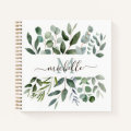 Monogram Sage Green Eucalyptus Greenery Notebook | Zazzle