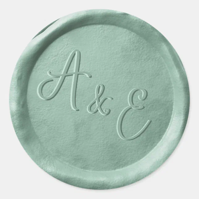 Monogram Sage Green Wedding Wax Seal Stickers | Zazzle