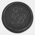 Monogram Script Black Wax Seal Wedding Favor | Zazzle