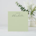 Monogram Script Calligraphy Sage Green Note Card | Zazzle