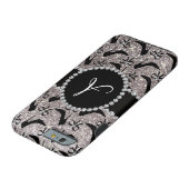 Monogram silver glitter black high heels bow Case-Mate iPhone case | Zazzle
