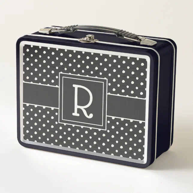 Monogram | Simple Signs Step One Metal Lunch Box | Zazzle