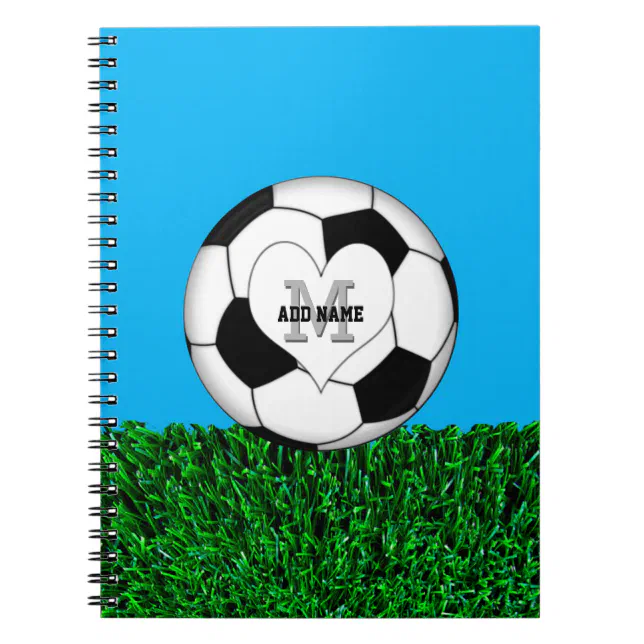 Monogram Soccer Ball Personalized Notebook | Zazzle