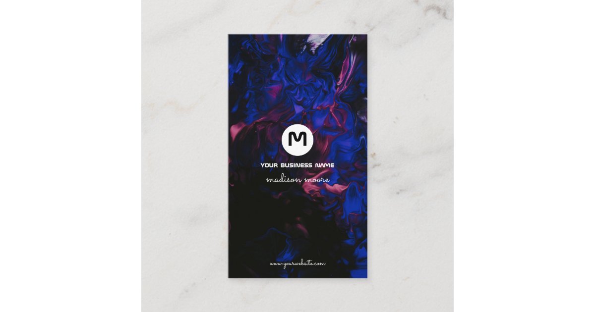 Monogram Space Colors Business Card | Zazzle