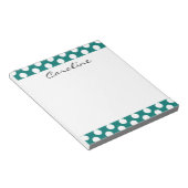 Monogram Teal White Cute Chic Polka Dot Pattern Notepad | Zazzle